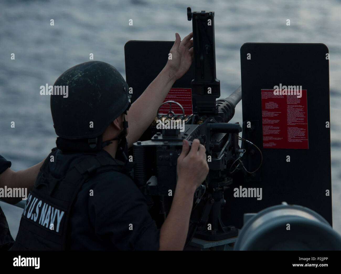 160930-N-OX430-019 NORFOLK (Sept. 30, 2016) Seaman Kevin Rocha loads an ...