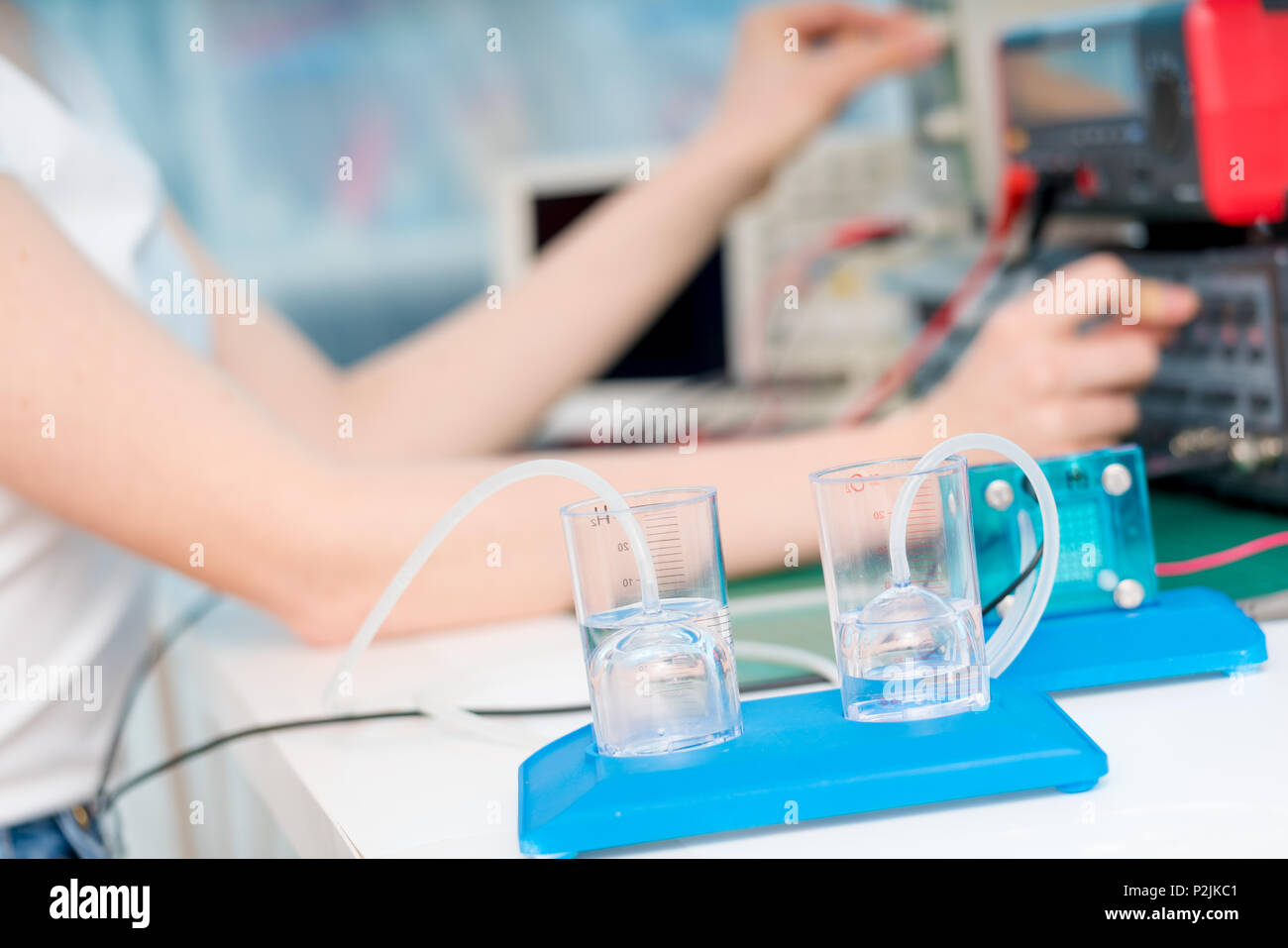 experiment with hydrogen power cells Stock Photo - Alamy