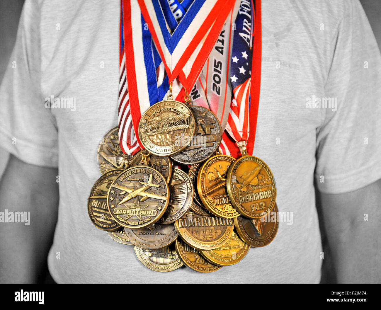 Master Sgt. Brian, 22nd Intelligence Squadron, poses with all 19 of his ...