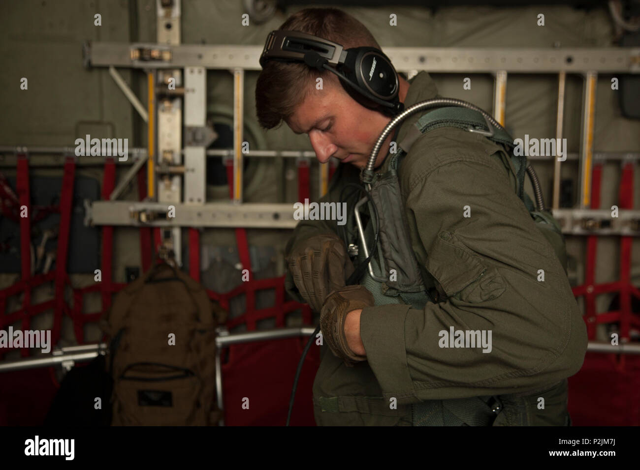 Cpl. Brandon Patton, a crewmaster with Marine Aerial Refueler Transport ...