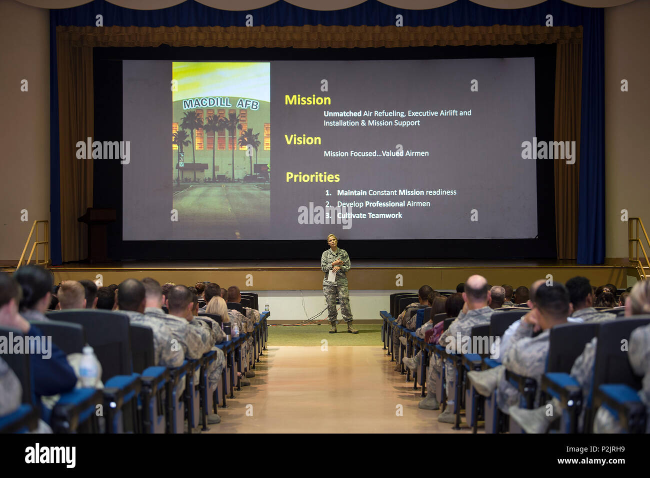 U.S. Air Force Col. April Vogel, commander of the 6th Air Mobility Wing ...