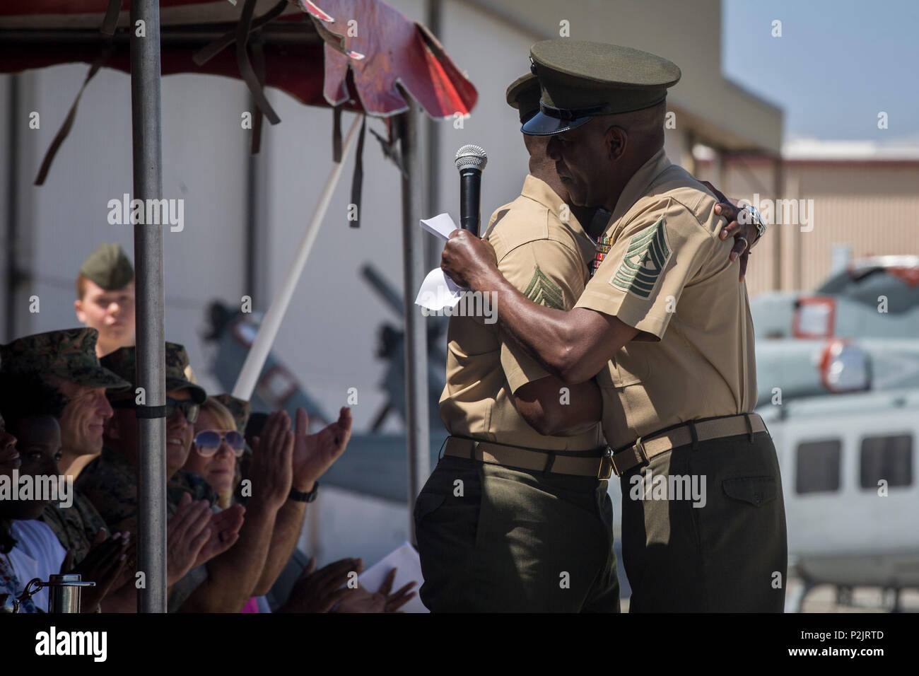 Sgt. Maj. Reginald Robinson, right, outgoing sergeant major, Marine ...