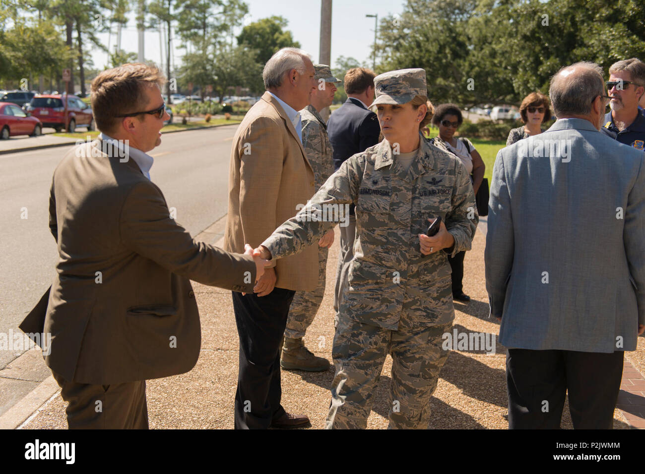 Col. Michele Edmondson, 81st Training Wing commander, greets the 81st ...