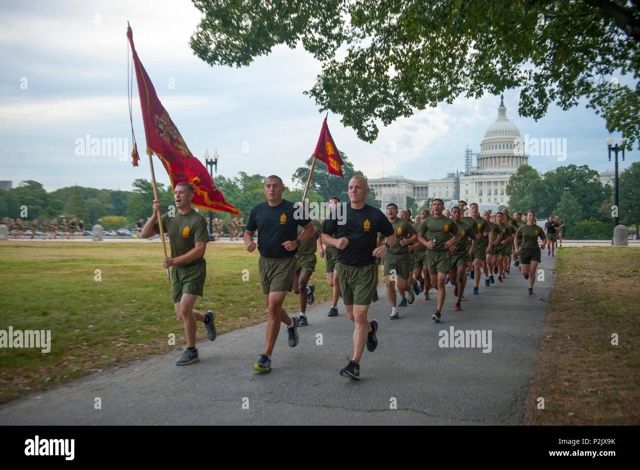 U.S. Marines consisting of staff and students attached to the Quantico ...