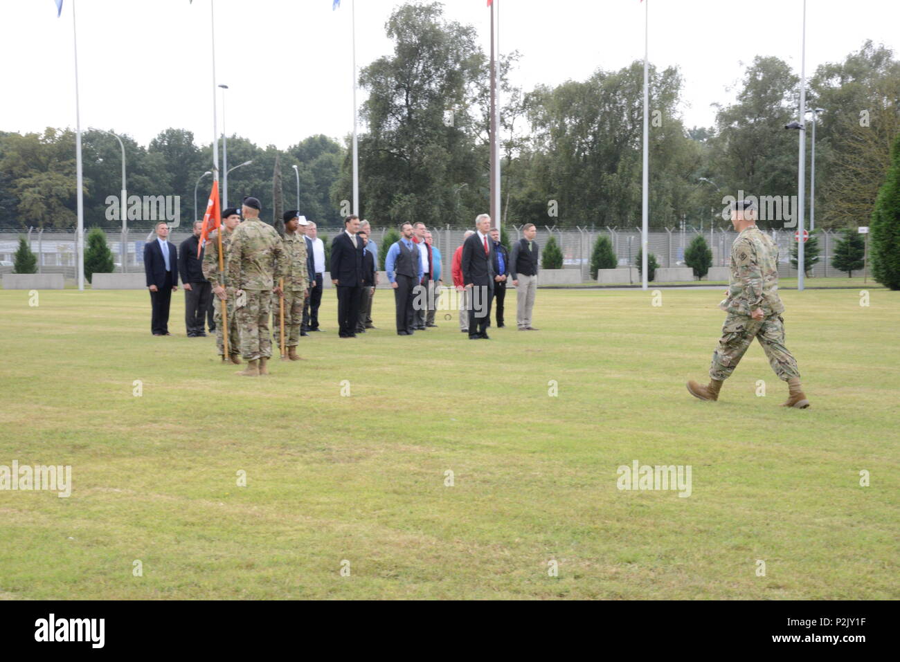 U.S. Lt. Col. Nicholas E. Prisco, 39th Signal Battalion Commander walks ...
