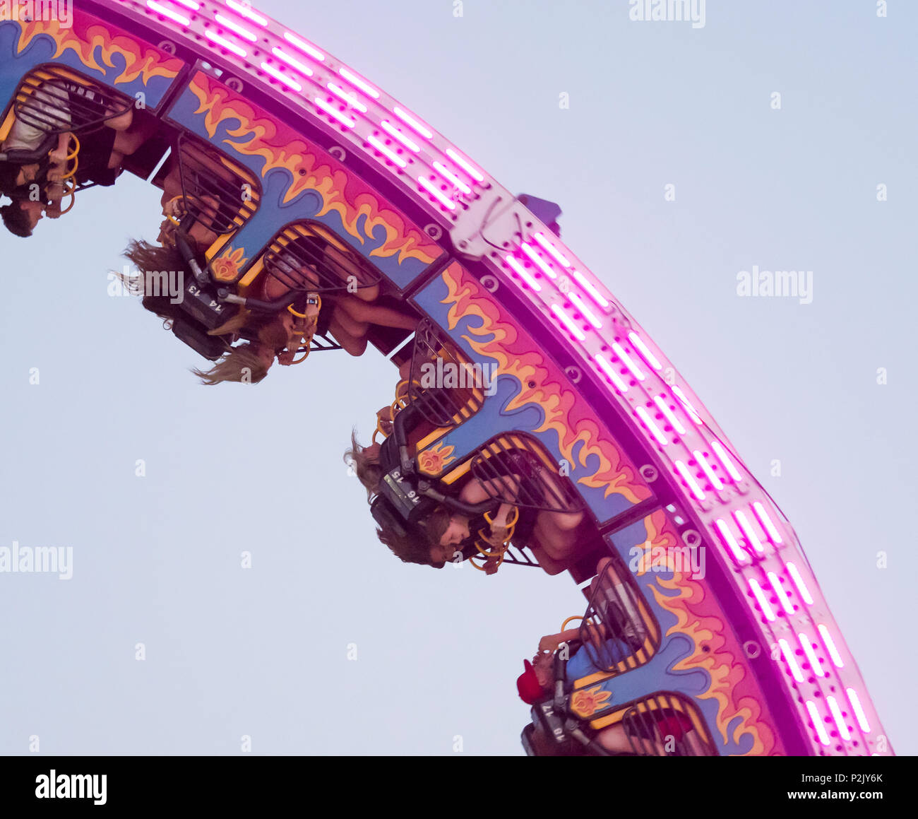 Rollercoaster ride upside down hi-res stock photography and images - Alamy