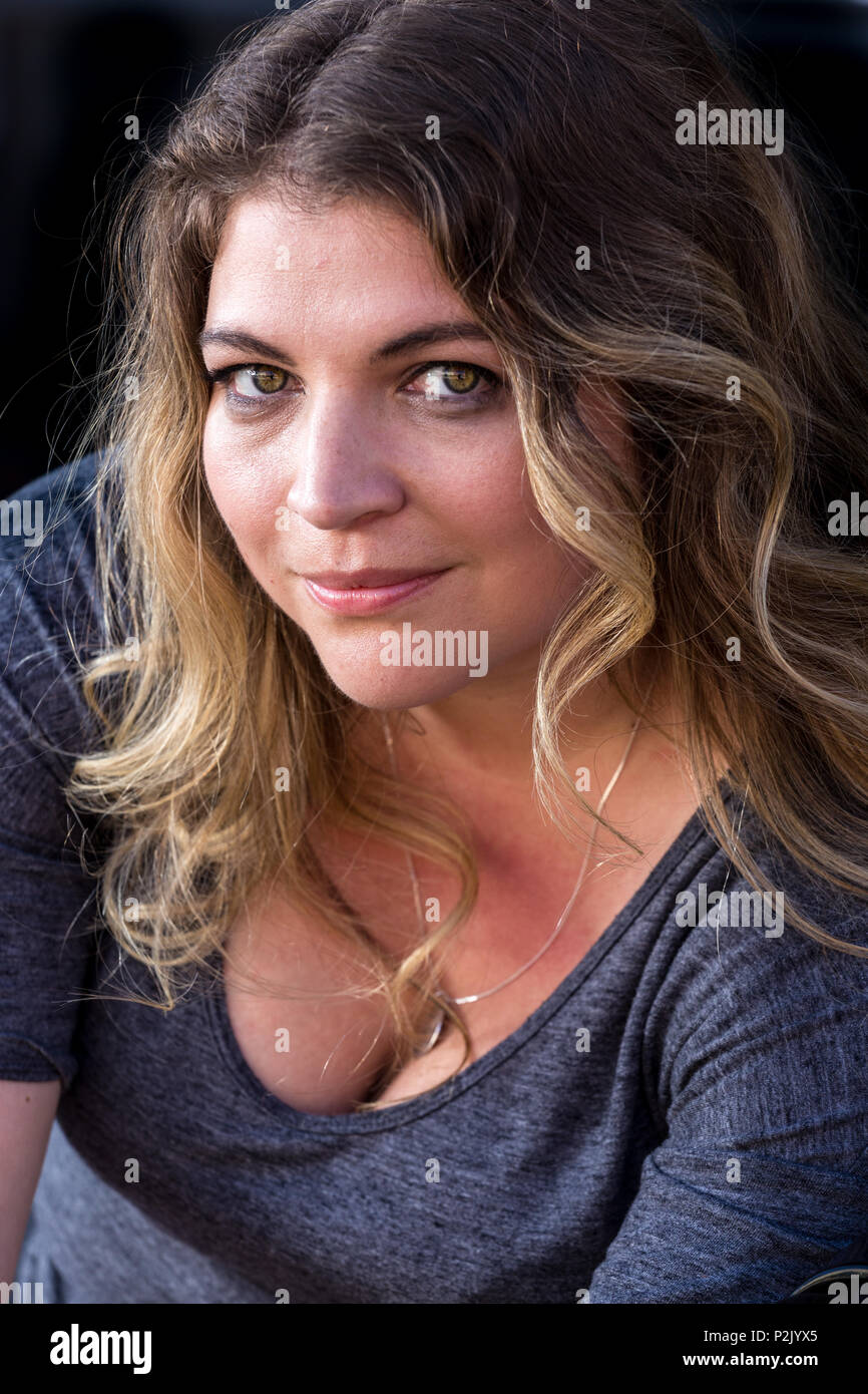 Headshot of Beautiful Woman Outside Stock Photo - Alamy
