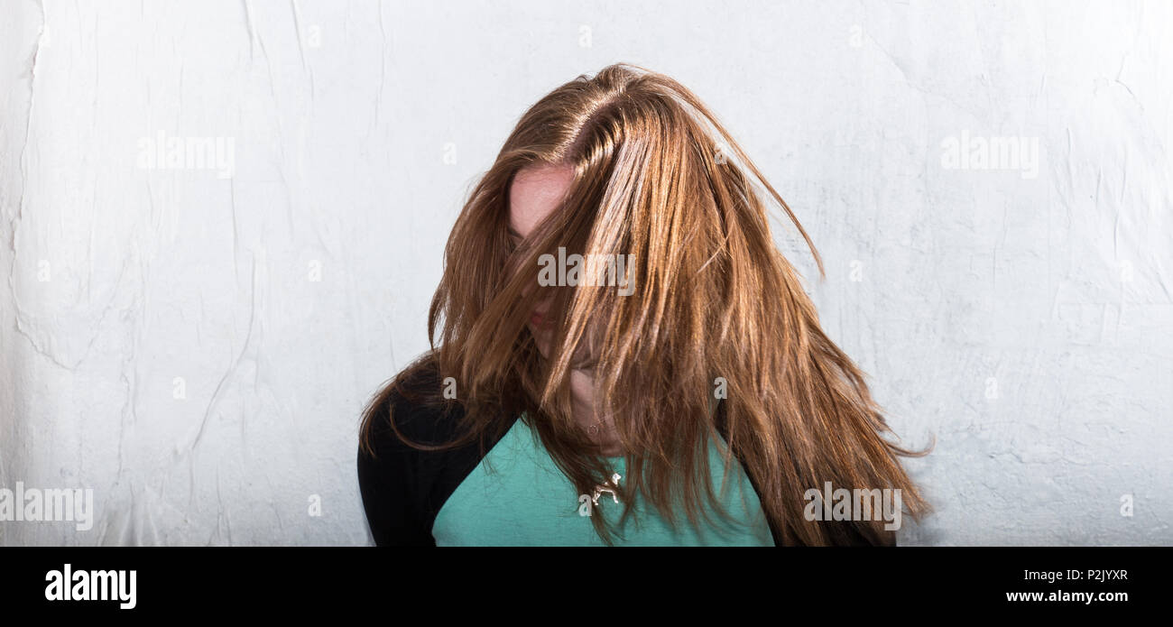 Beautiful Redhead Woman Outside Stock Photo - Alamy