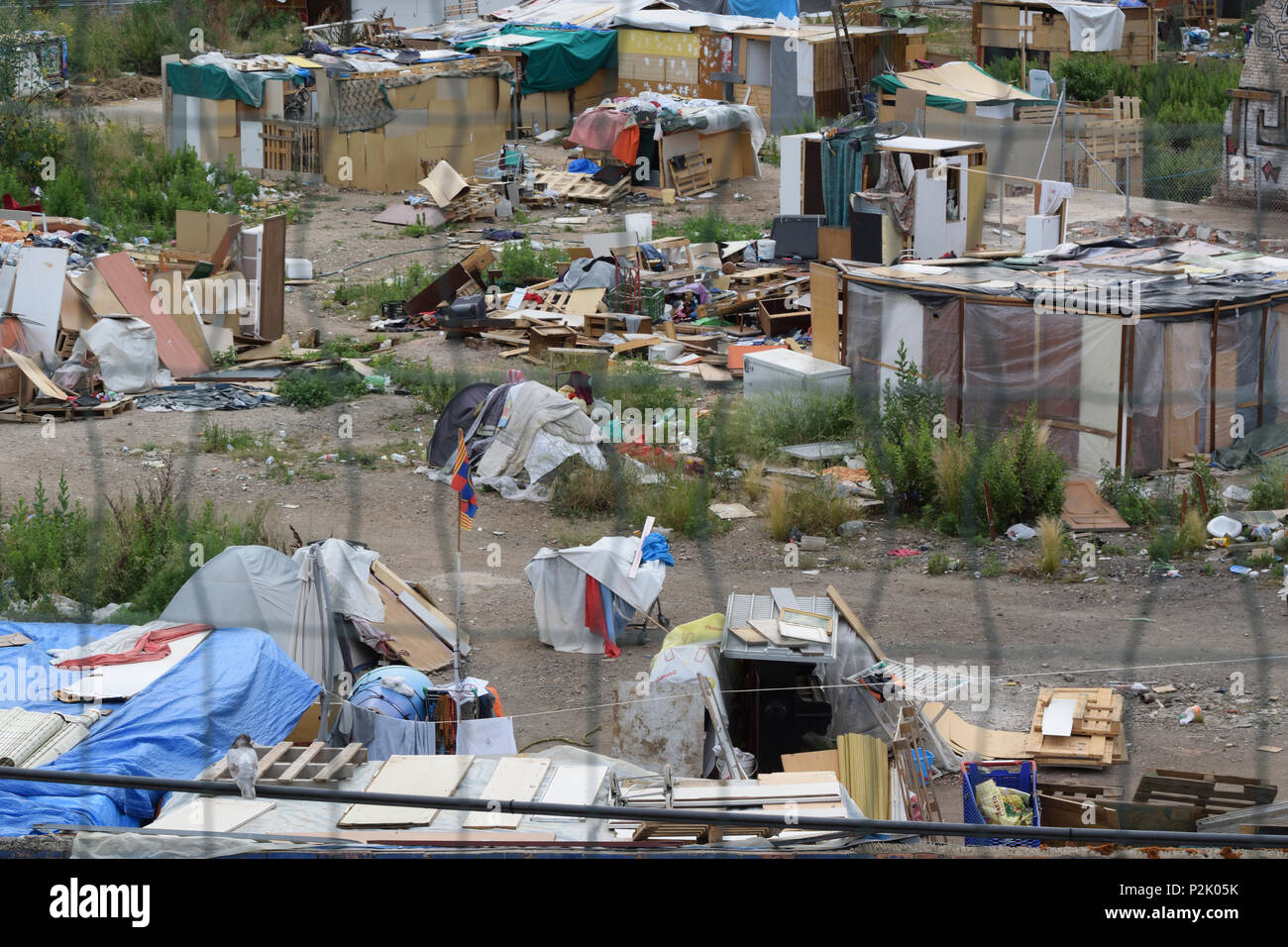 BARCELONA - JUNE 16: Slum zone and shanties on June 16, 2018 in ...