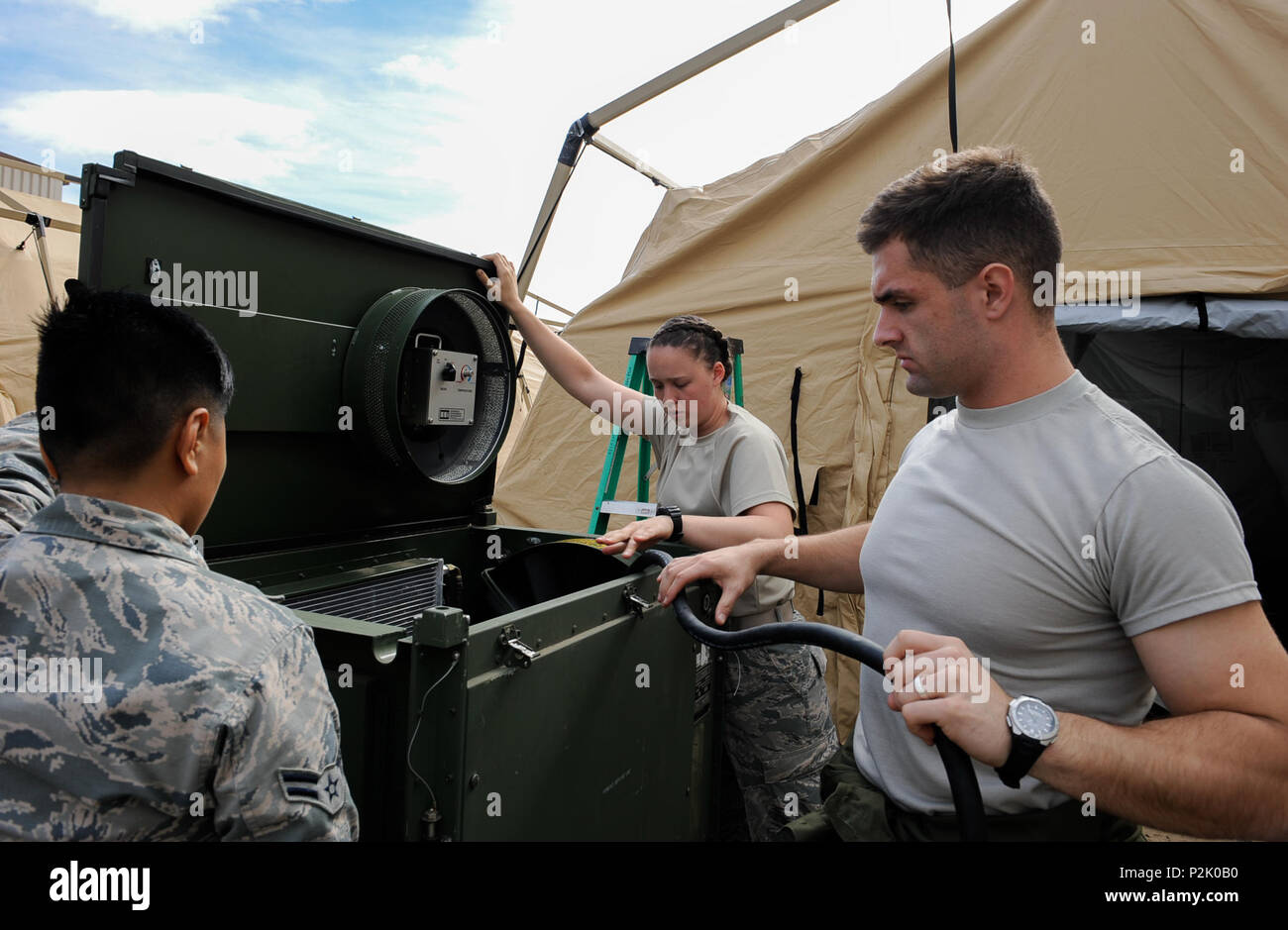 Airman 1st Class Alexa Fagaragan (left), and Airman Robyn Nelson ...