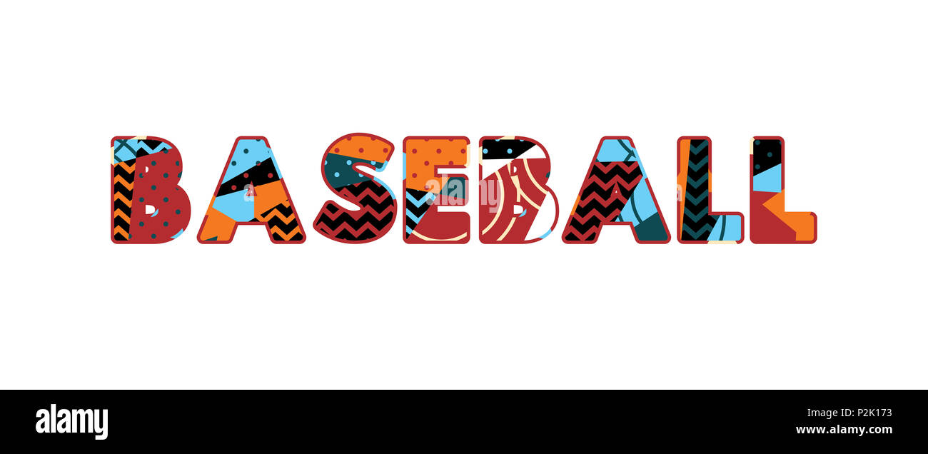 The word BASEBALL concept written in colorful abstract typography Stock ...