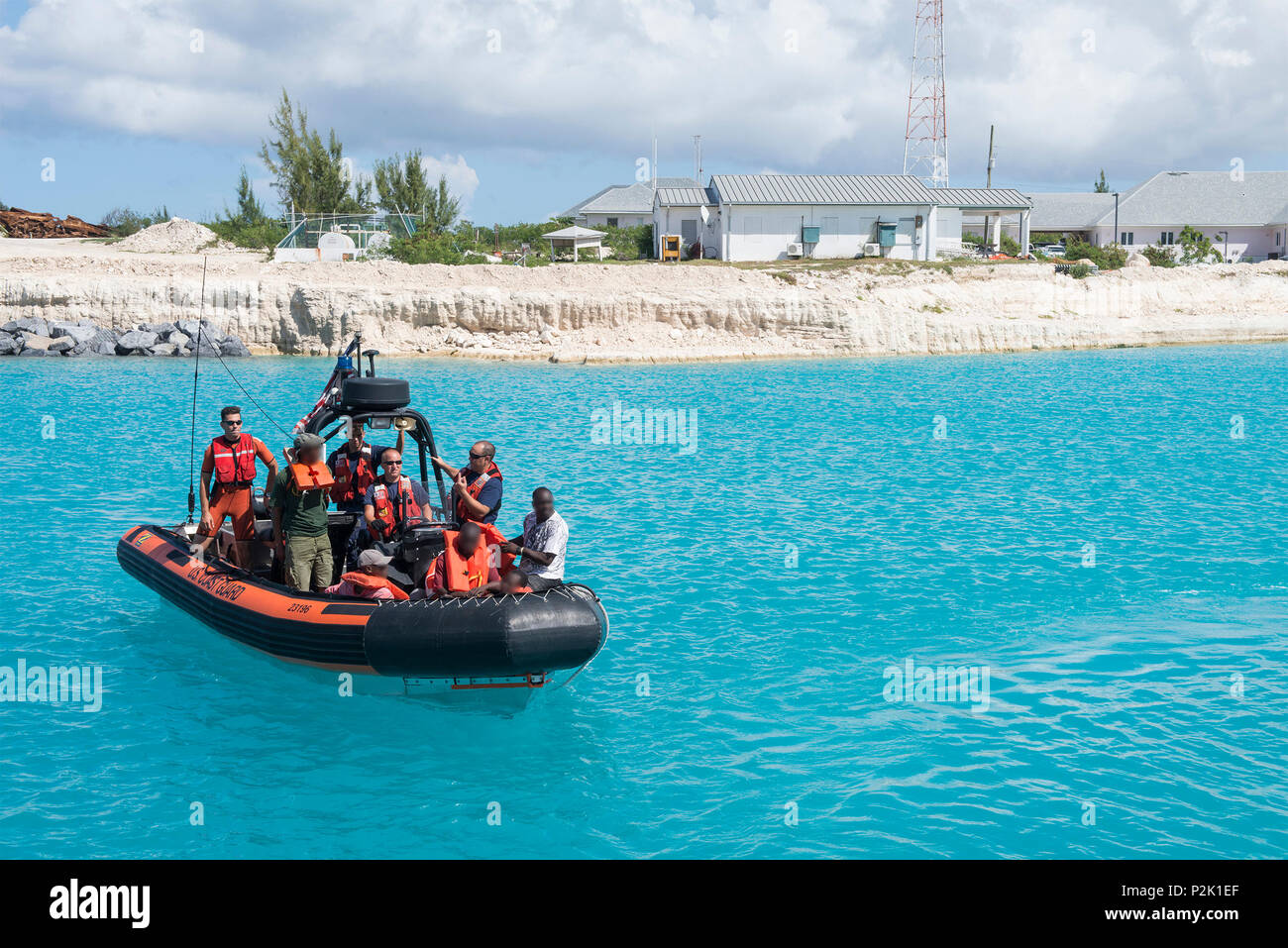 A U.S. Coast Guard 26-foot over-the-horizon boat crew from the Coast ...