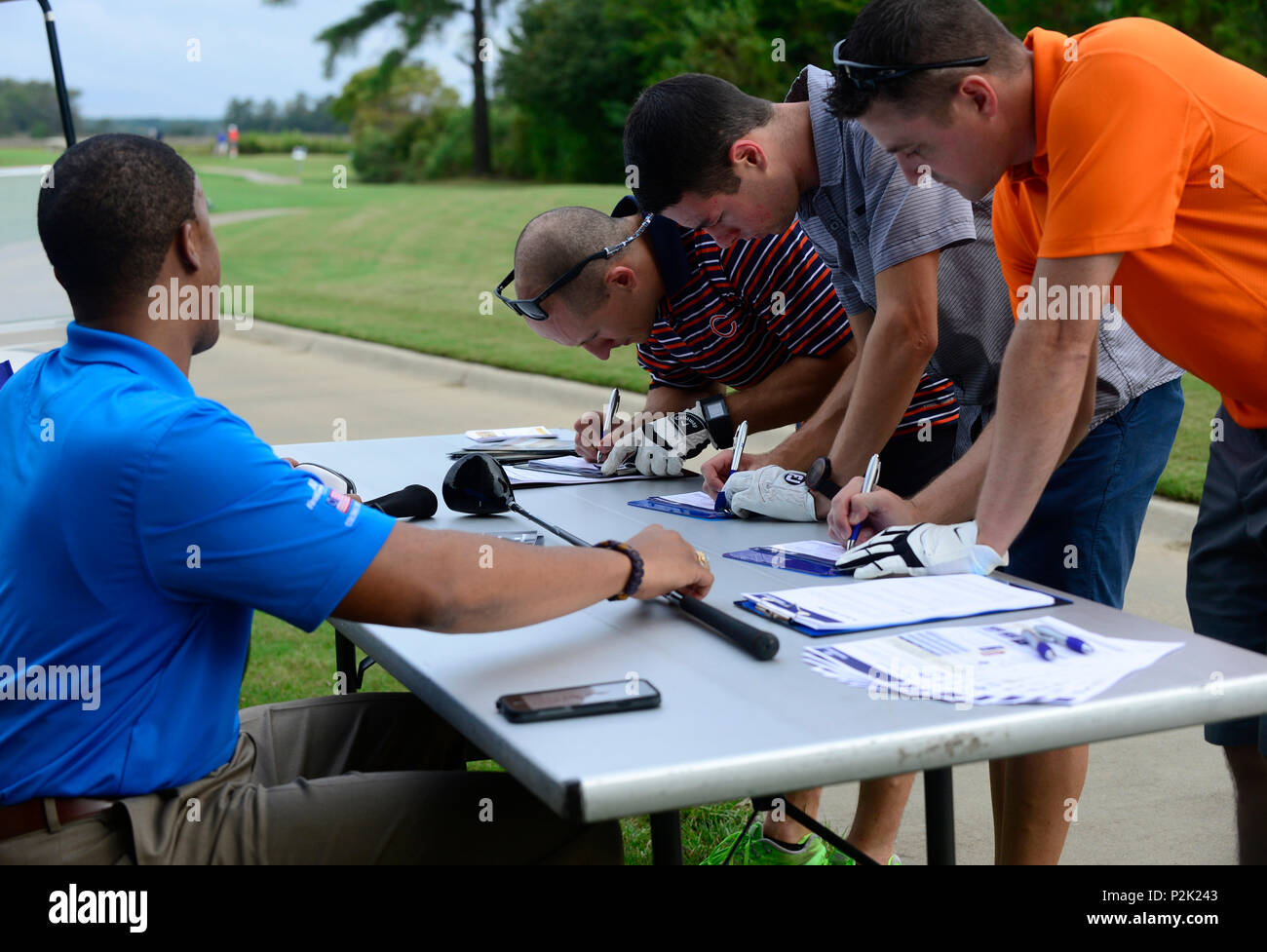 Participants in the Fall 2016 Commander’s Cup sign up for a raffle ...