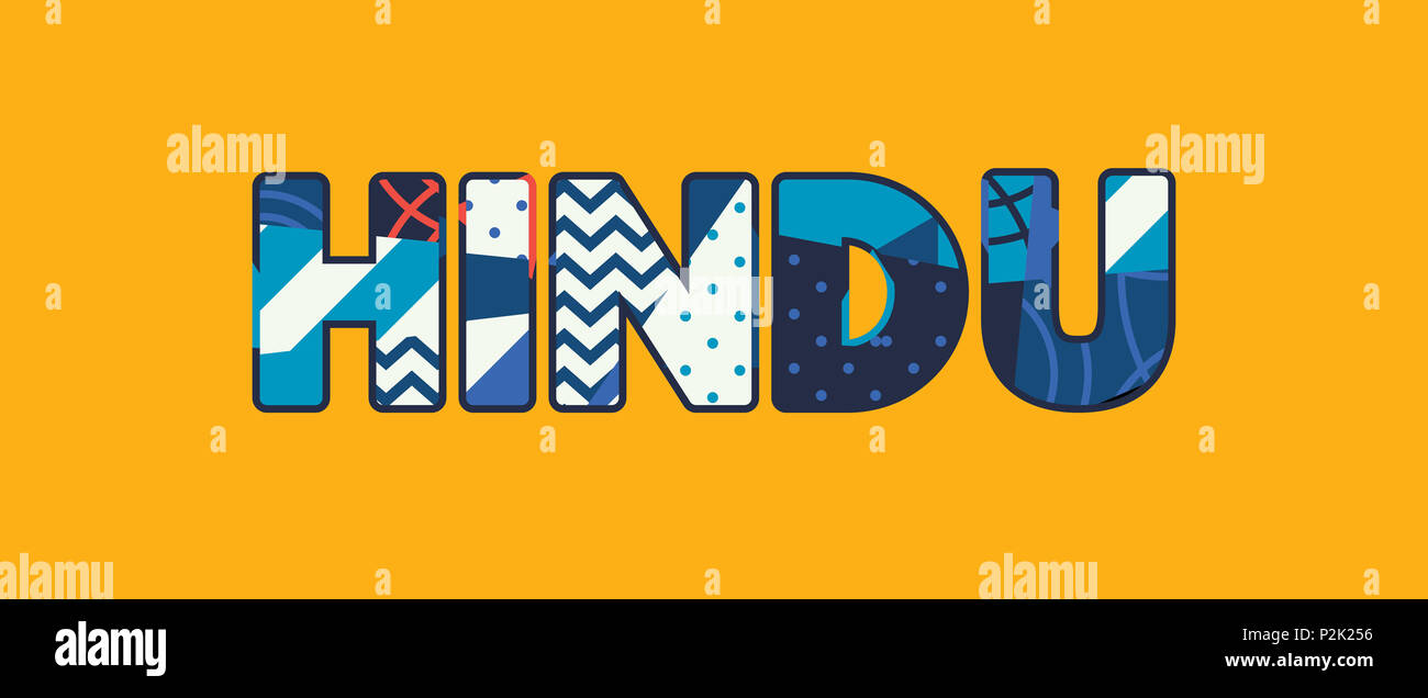 The word HINDU concept written in colorful abstract typography Stock ...
