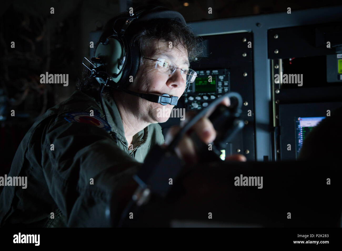 Lt. Col. Valerie Hendry, 53rd Weather Reconnaissance Squadron aerial ...