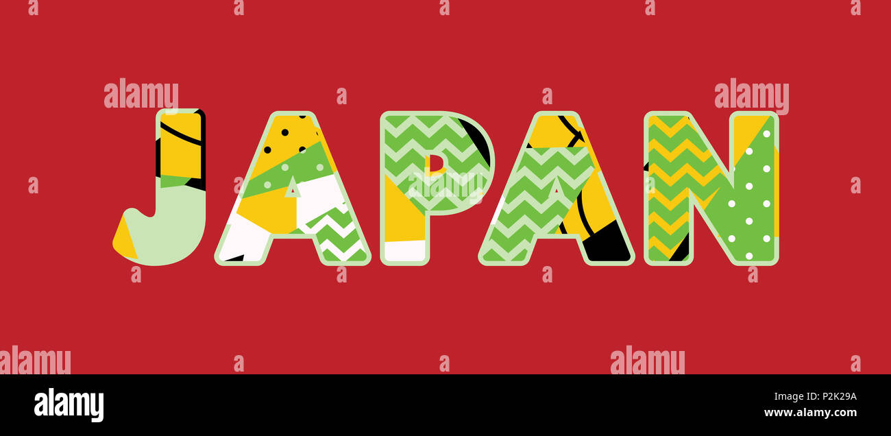 The word JAPAN concept written in colorful abstract typography Stock ...