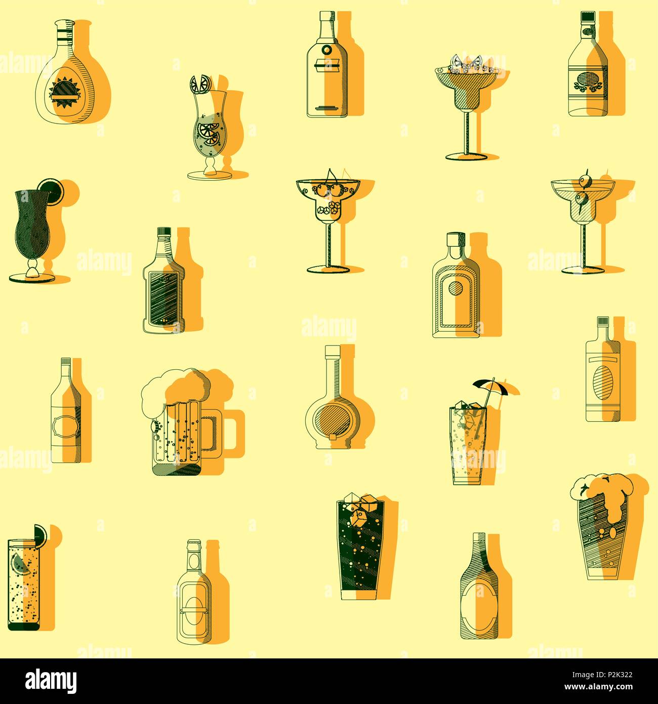 Bard drinks pattern background Stock Vector Image & Art - Alamy