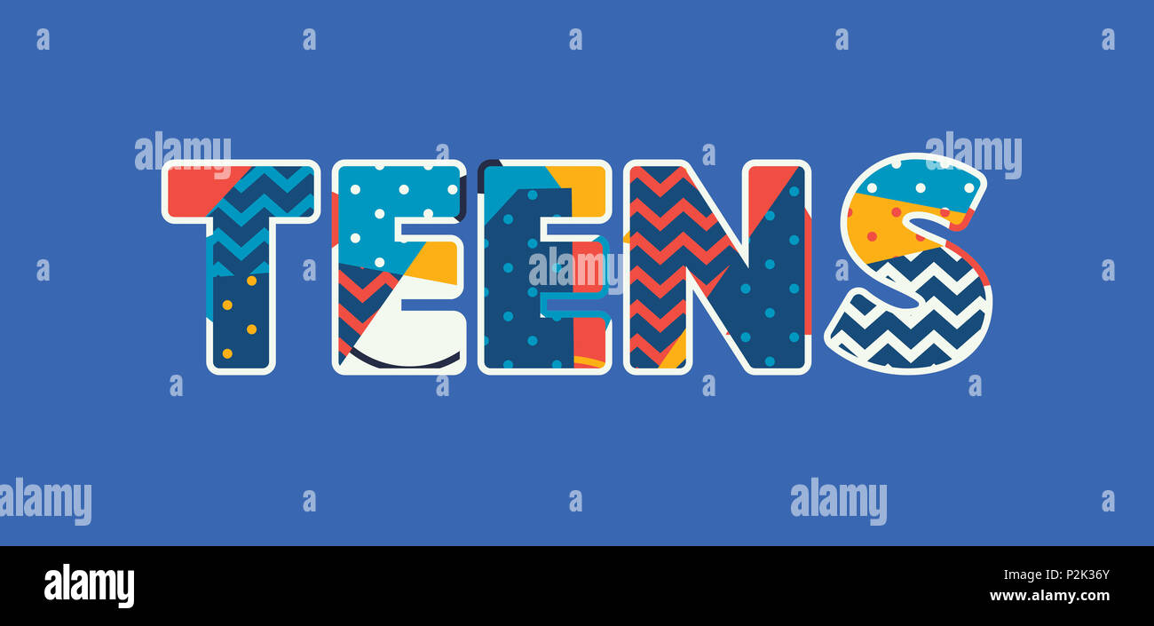 The word TEENS concept written in colorful abstract typography Stock ...
