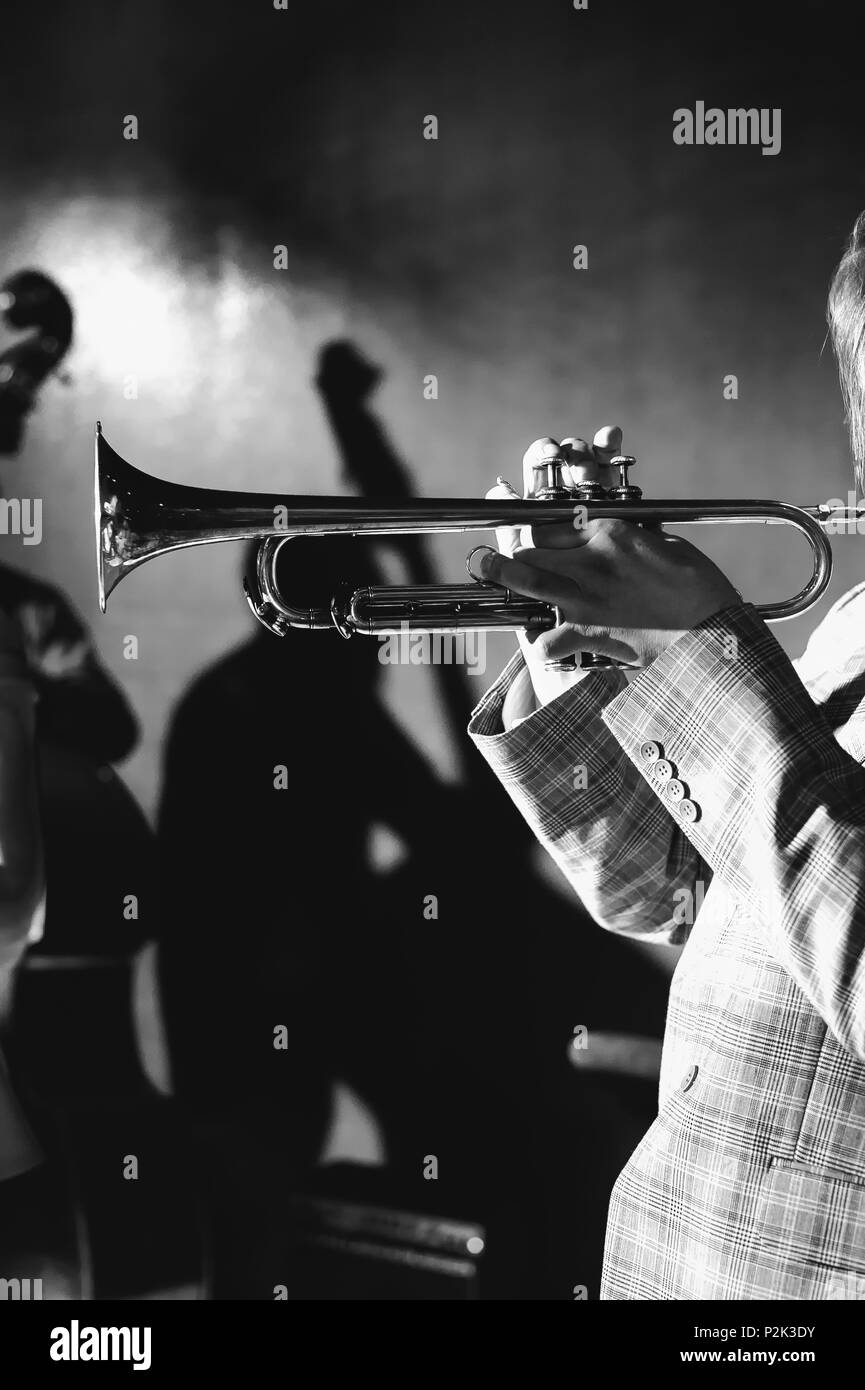 musician plays the saxophone performance at a concert Stock Photo - Alamy