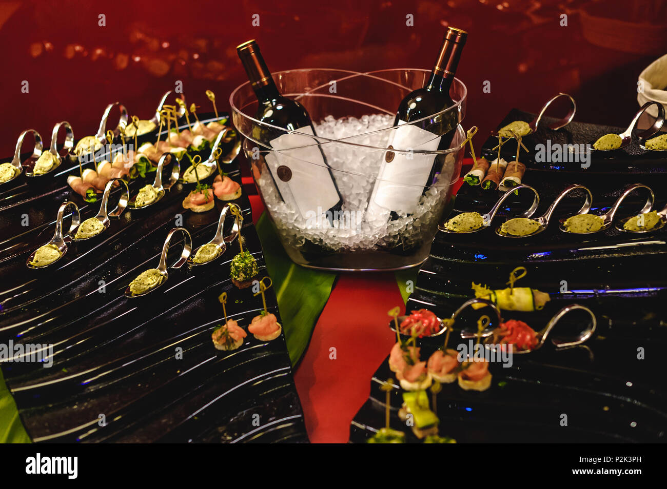 BANQUET reception beautifully served table with a variety of snacks and ...