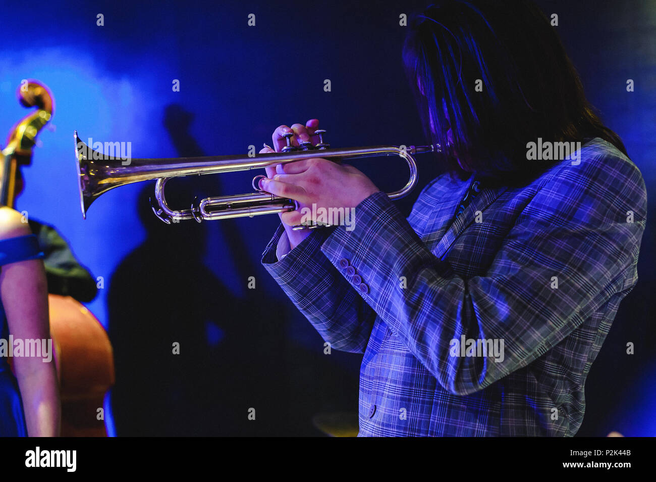 musician plays the saxophone performance at a concert Stock Photo - Alamy