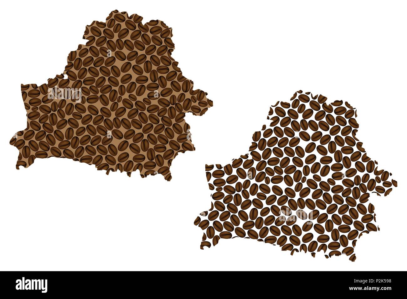 Belarus - map of coffee bean, Republic of Belarus (Byelorussia or ...