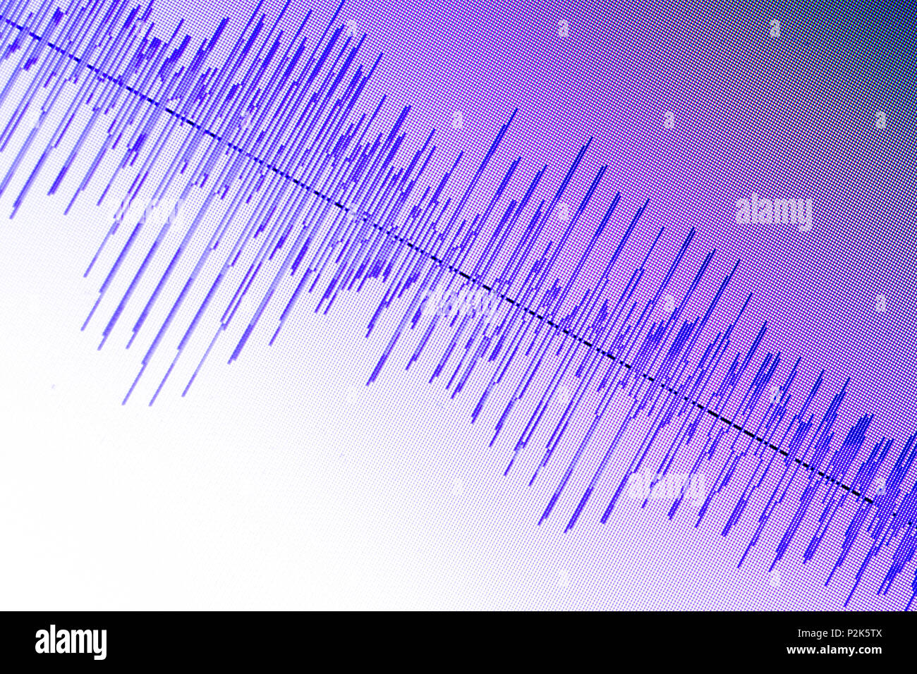 Audio sound wave studio editing computer program screen showings sounds ...