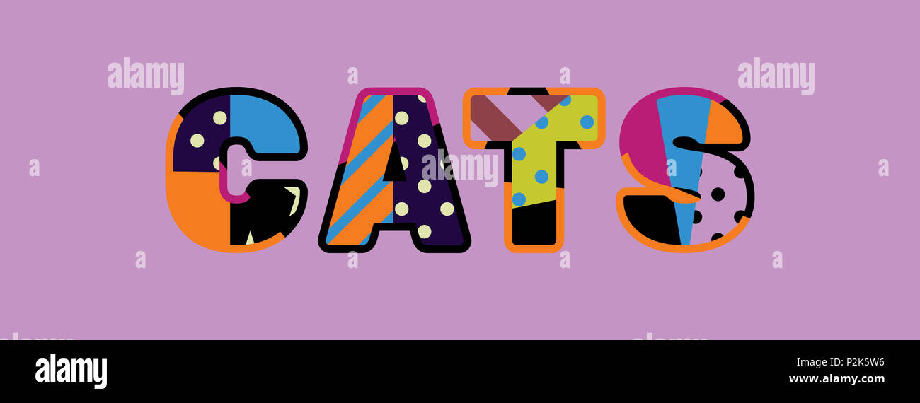 The word CATS concept written in colorful abstract typography Stock ...