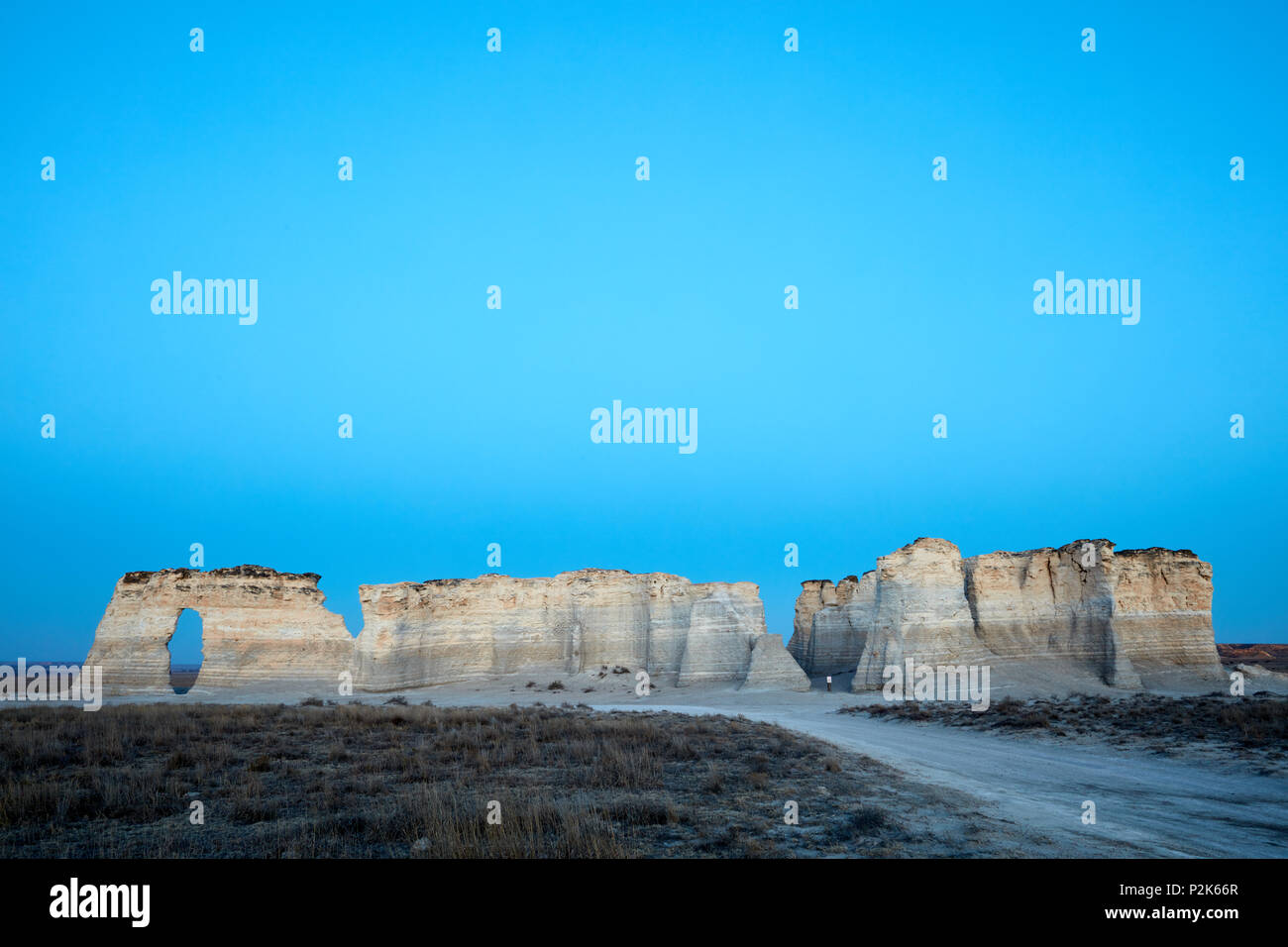 The fossil rich chalk pyramids formation at Monument Rocks, Gove County ...