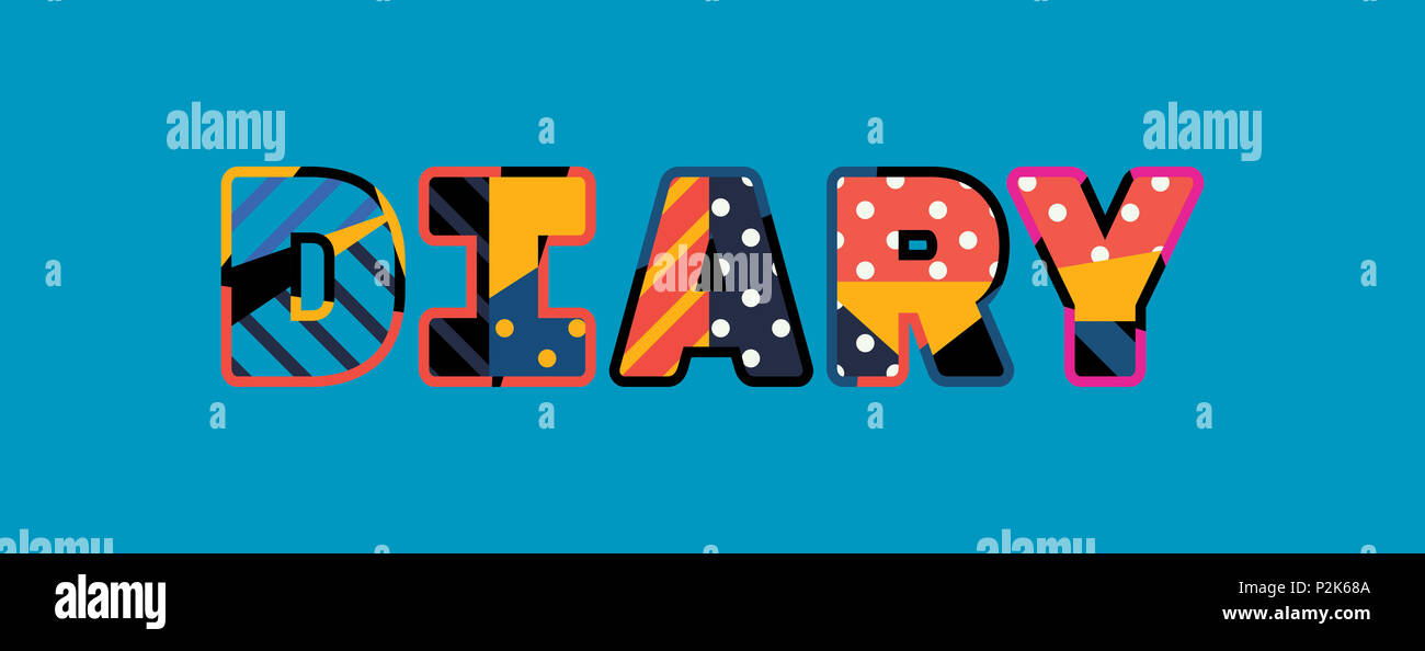 The word DIARY concept written in colorful abstract typography Stock ...