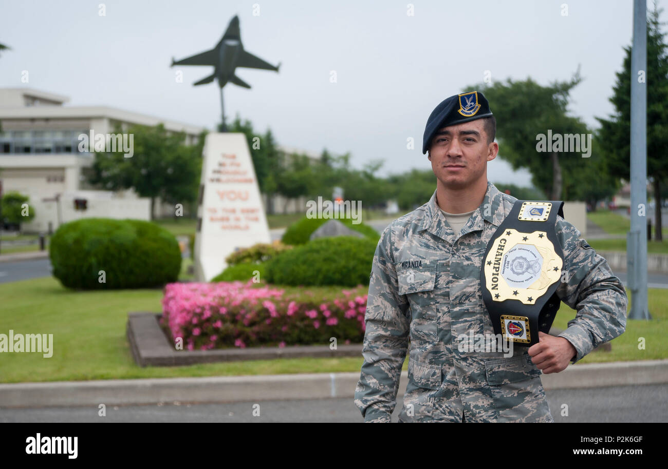 U.S. Air Force Airman Sergio Miranda, a 35th Security Forces Squadron ...