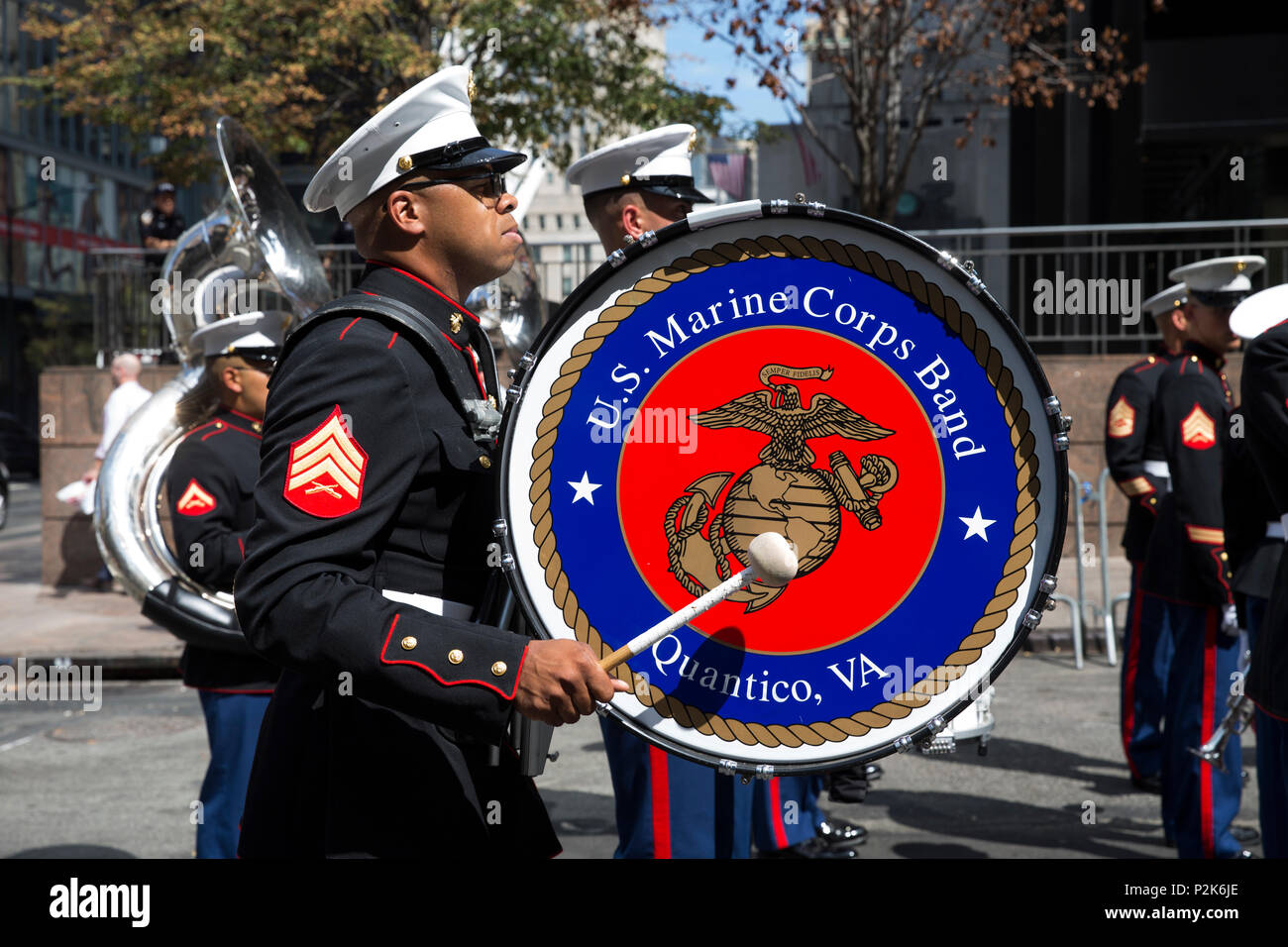 U.S. Marine Corps Sgt. Michael Davis, percussionist for the Marine ...