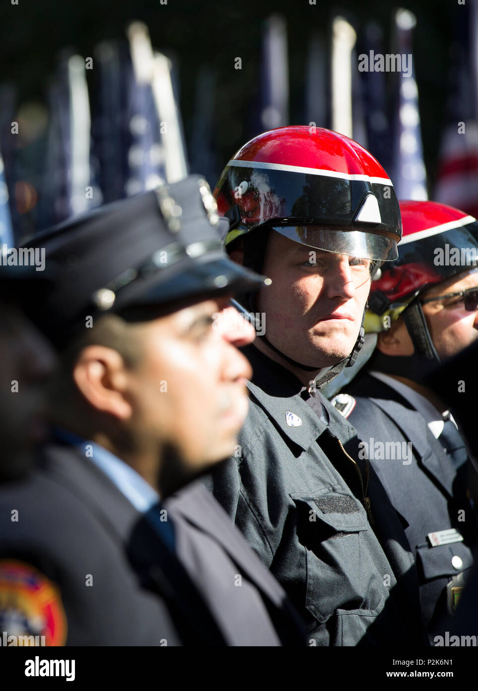 A fireman with the Fire Department of New York (FDNY) stands in ...