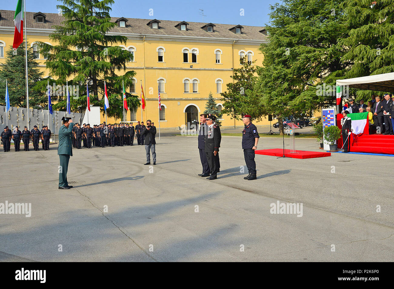 Col. Antonio Moyonero Pertinez, Spanish civilian guard, salutes Brig ...