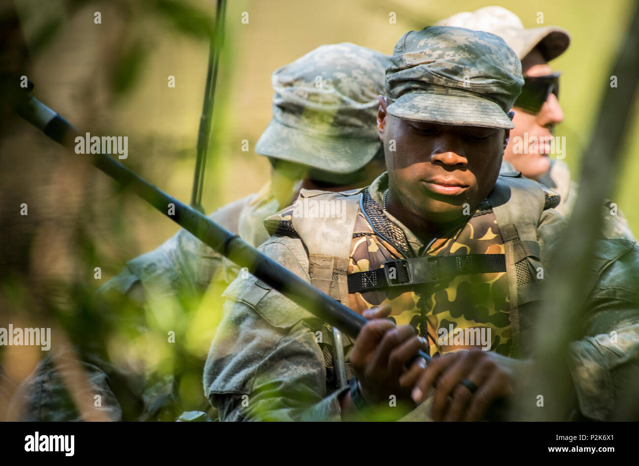 A 6th Ranger Training Battalion Soldier prepares for a water mission ...