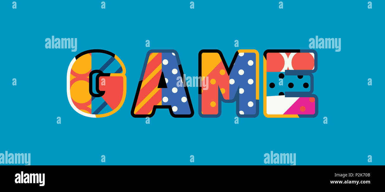 The word GAME concept written in colorful abstract typography Stock ...