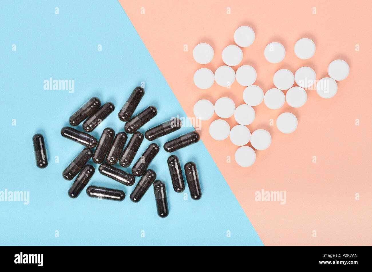 The compare Conventional medicine and herbal medicine Stock Photo - Alamy