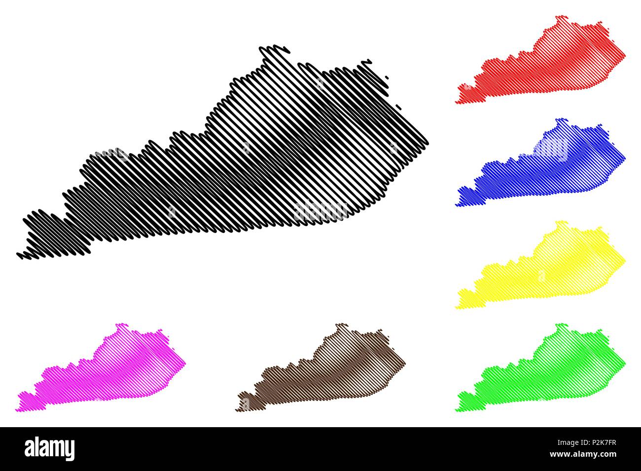 Kentucky map vector illustration, scribble sketch Kentucky map black ...