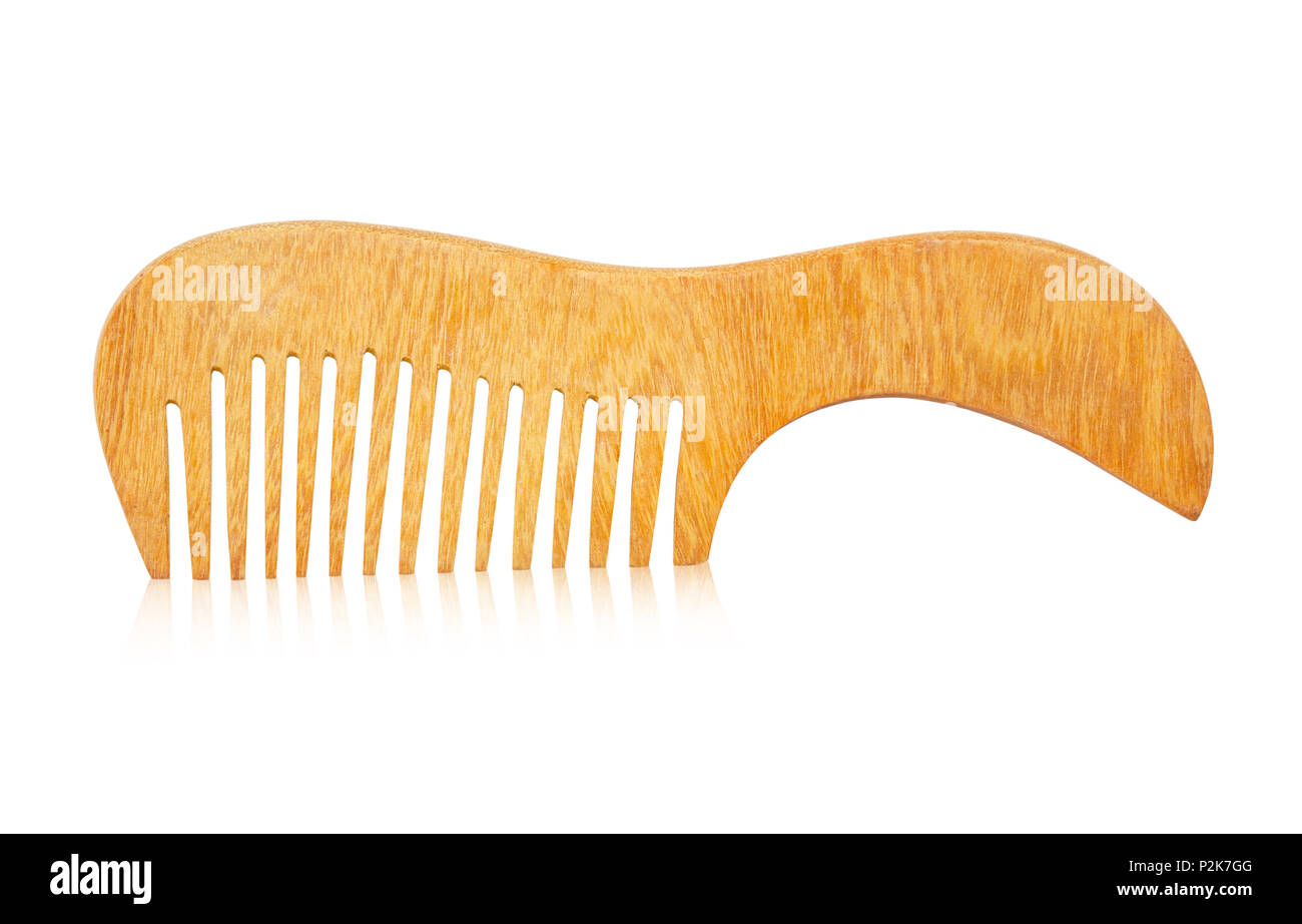 Wooden comb isolated on white background, Save clipping path Stock ...