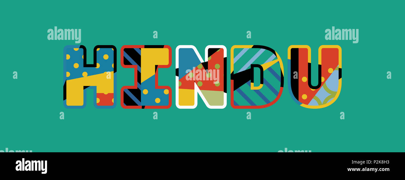 The word HINDU concept written in colorful abstract typography Stock ...
