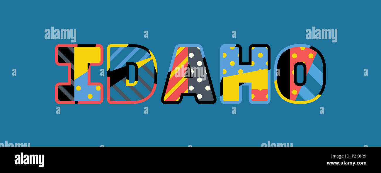 Idaho state map typography hi-res stock photography and images - Alamy