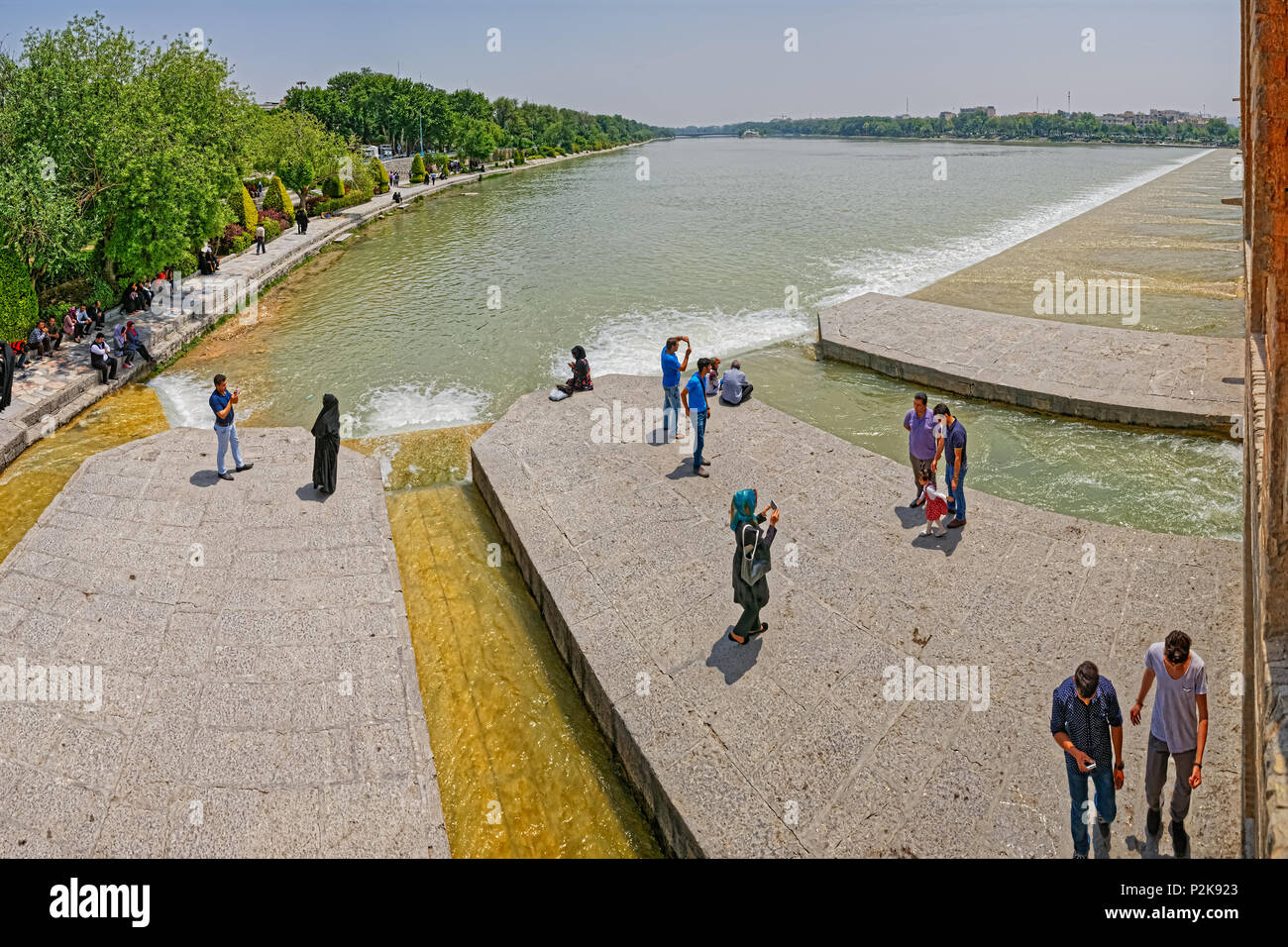 Isfahan Zayandeh River from Khaju Bridge Stock Photo - Alamy