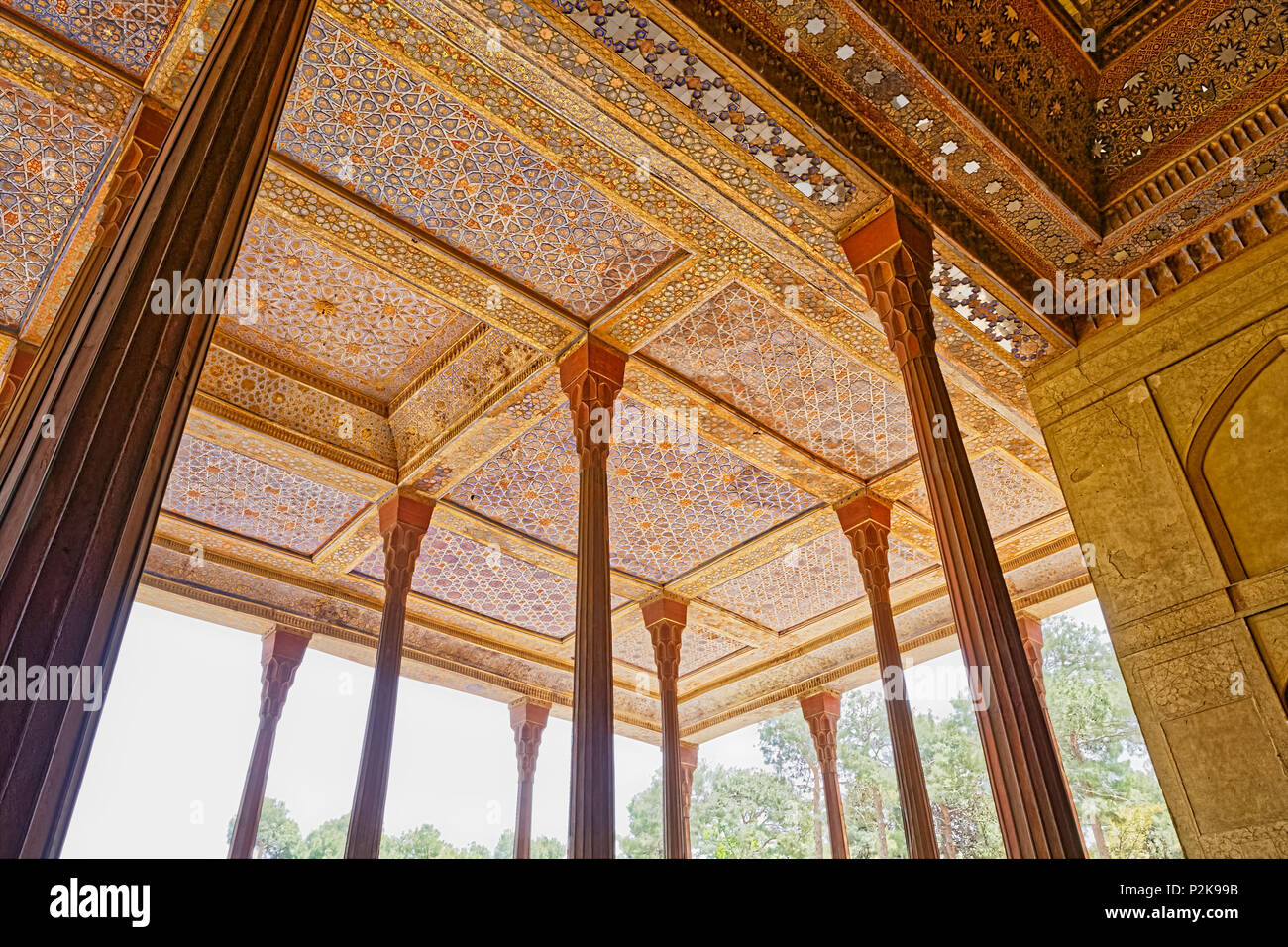 Chehel Sotoun ceiling Stock Photo - Alamy