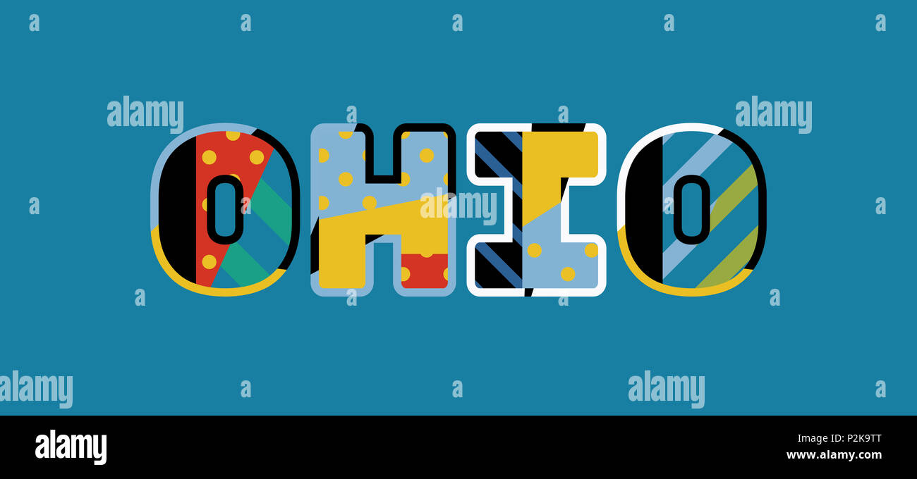 Ohio map typography hi-res stock photography and images - Alamy