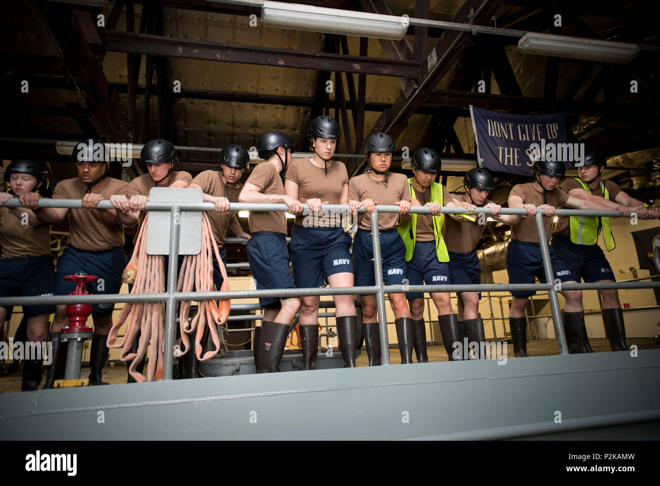 Uss buttercup damage control trainer at naval station hi-res stock ...