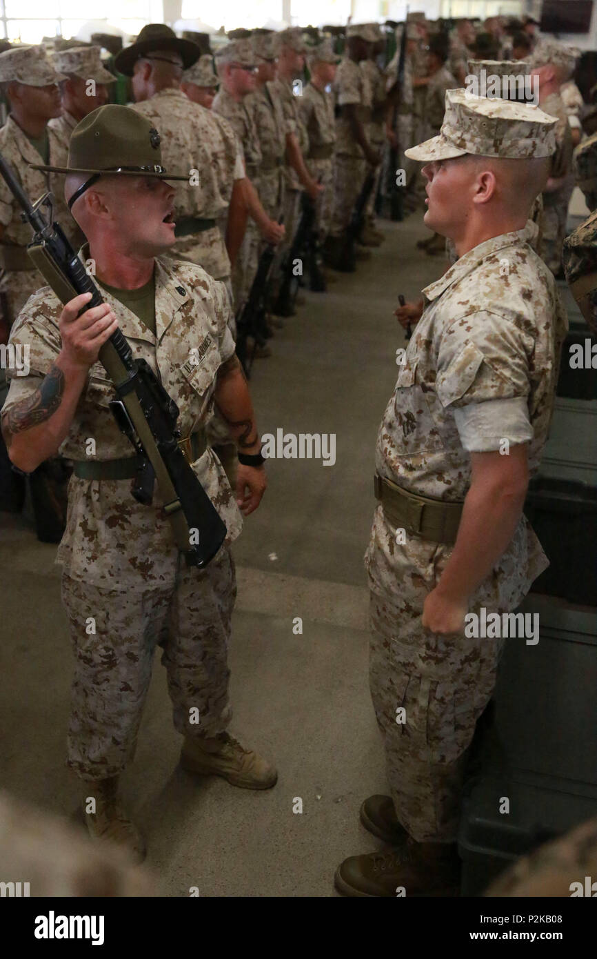 A drill instructor from Alpha Company, 1st Recruit Training Battalion ...