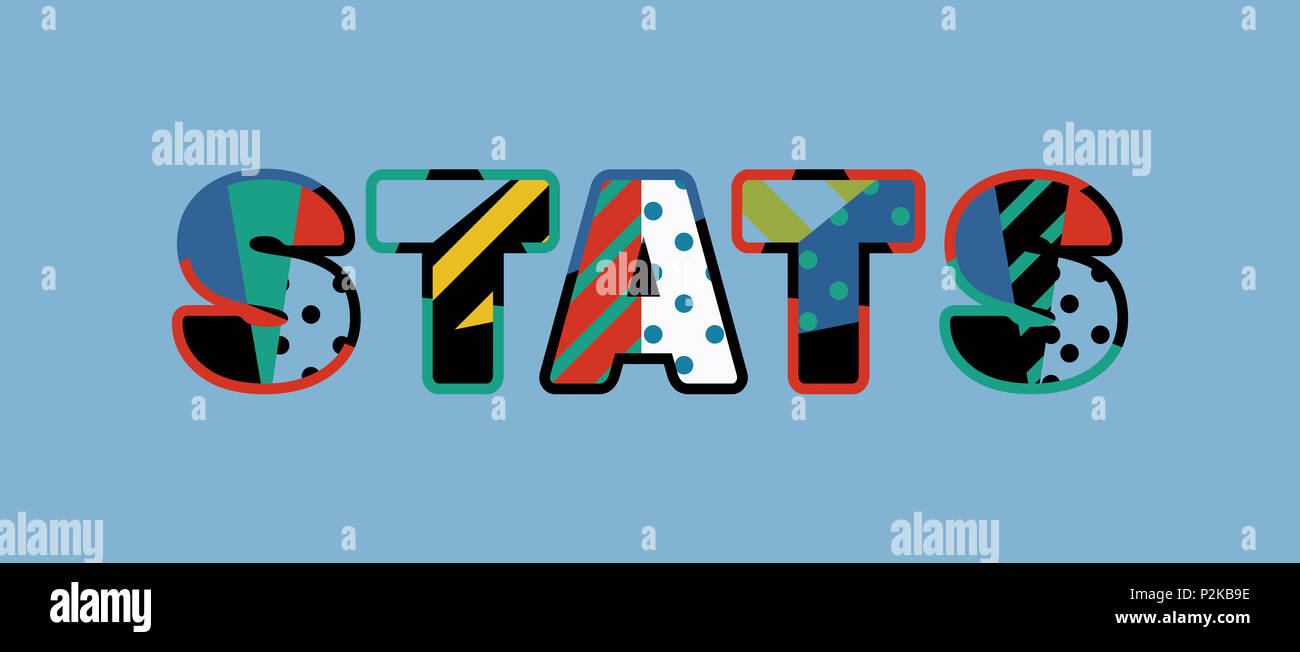 The word STATS concept written in colorful abstract typography Stock ...