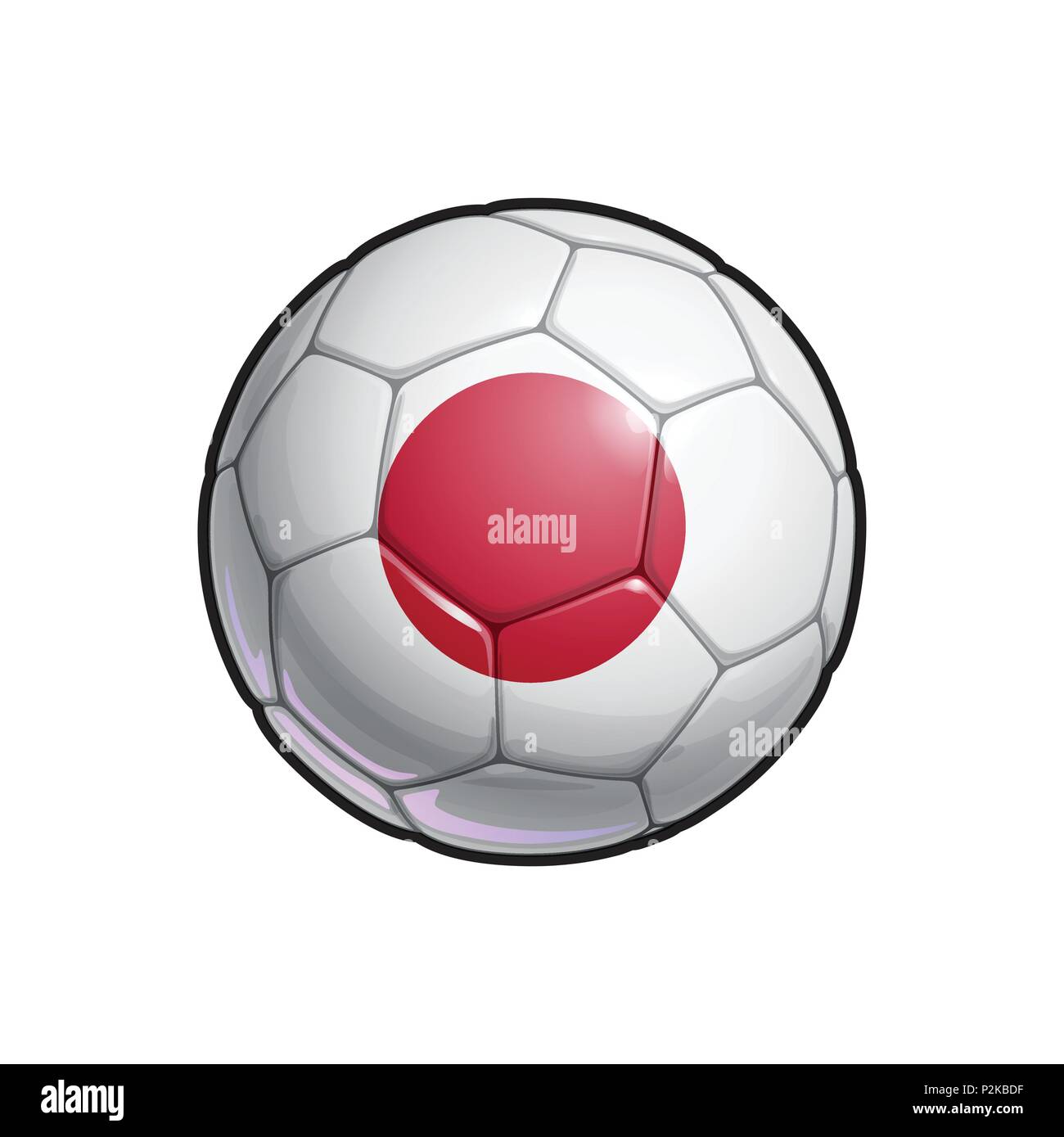 Vector Illustration of a Football – Soccer ball with the Japanese Flag ...