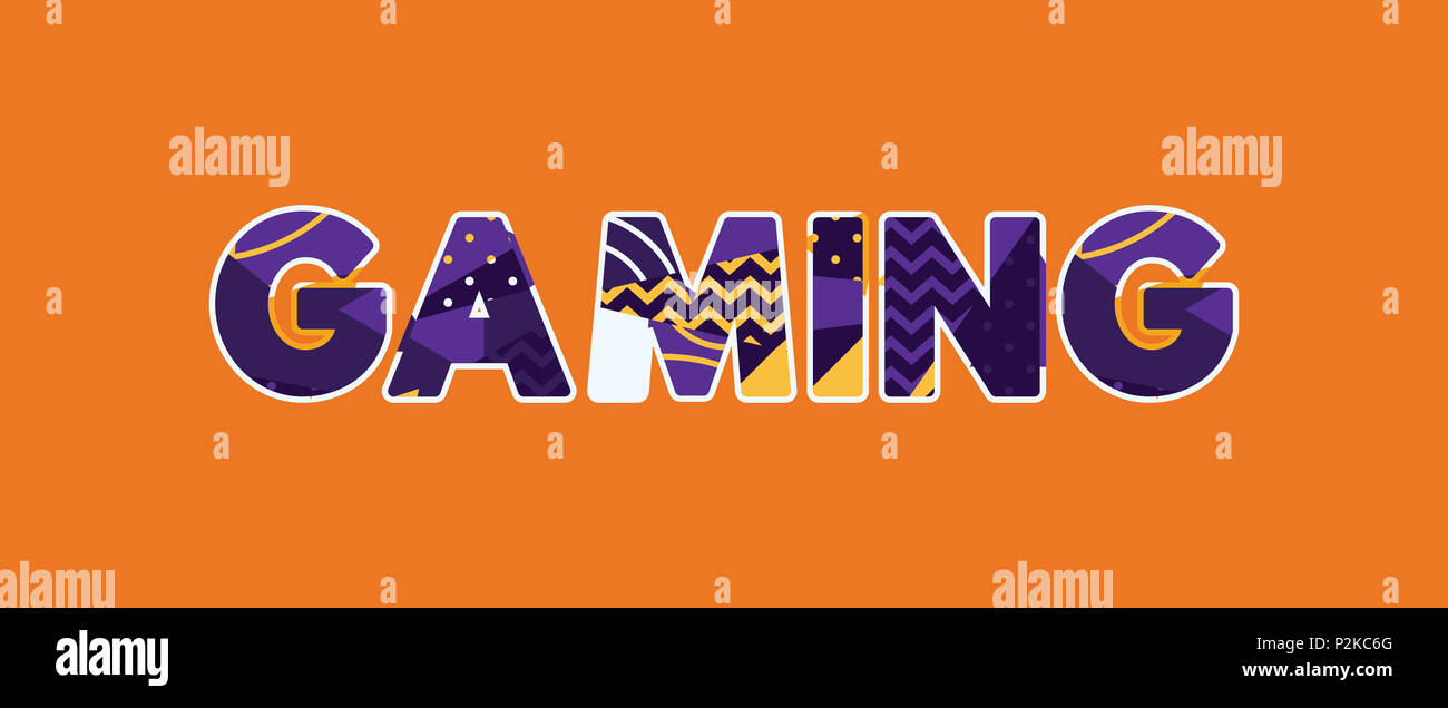 The word GAMING concept written in colorful abstract typography Stock ...