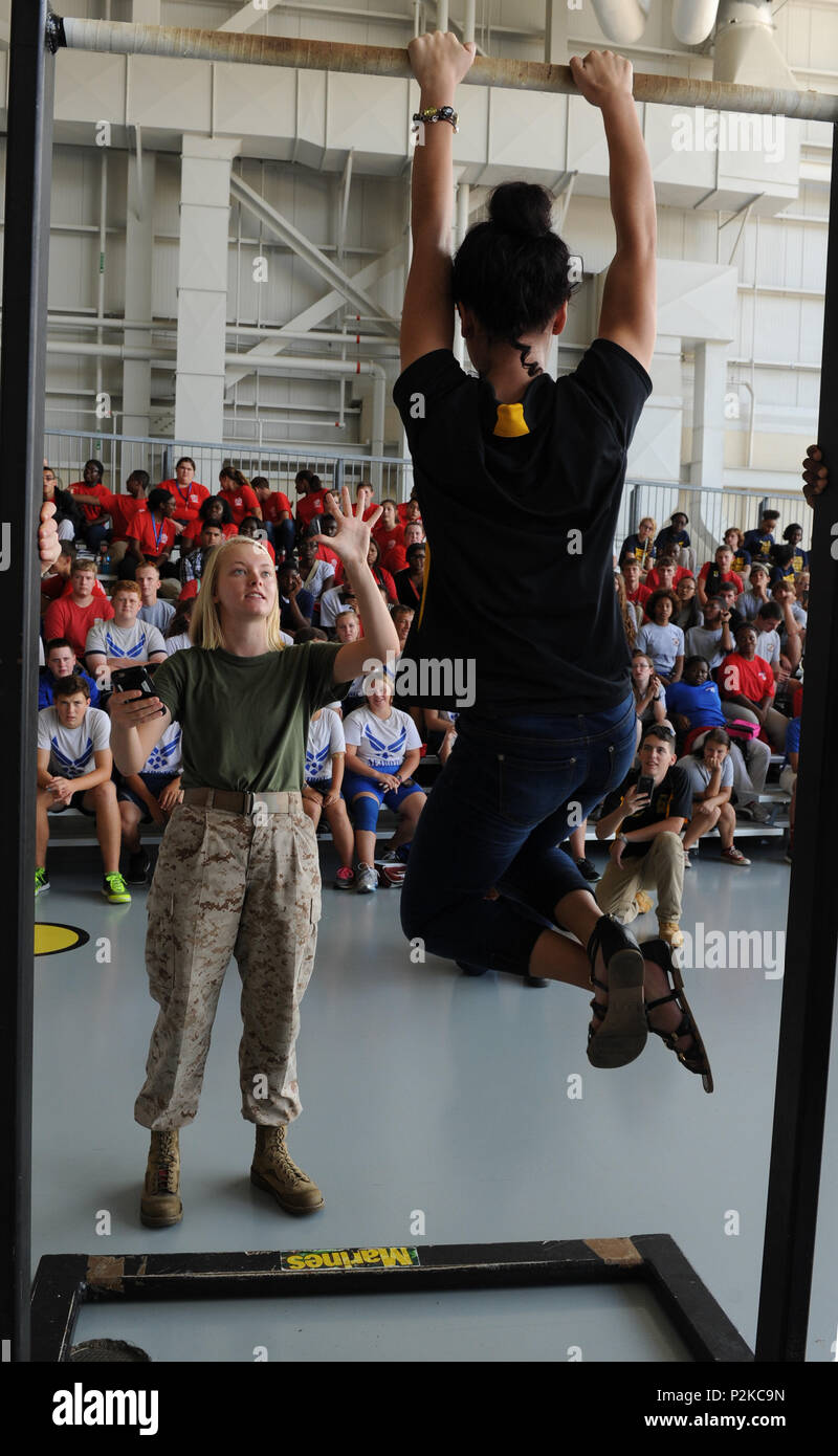 U.S. Marine Lance Cpl. Sarah Tedford, Keesler Marine Detachment student ...